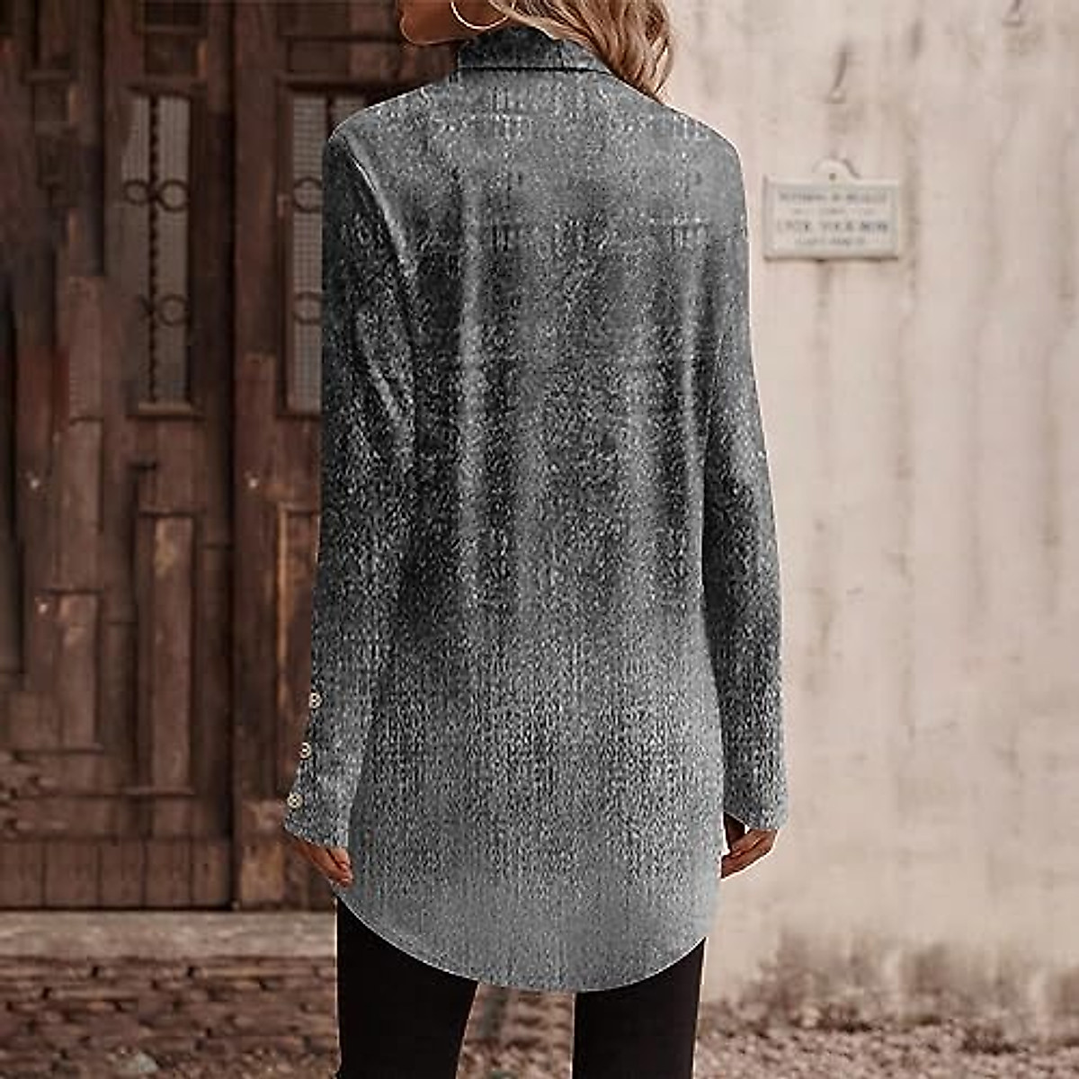 Fall Outfits Women Trendy Womens Clothing Women's Fashion Business Casual Women Black Tops for Women Blue Sweatshirt Long Sleeve Summer Tops for Women Maternity Dress Long Sleeve（5-Gray,X-Large）
