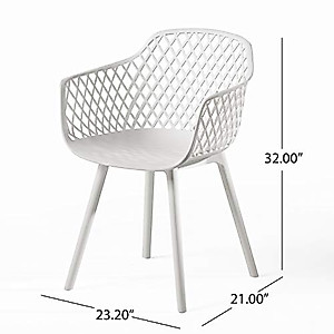 Christopher Knight Home Richard Outdoor Modern Dining Chair (Set of 2), White