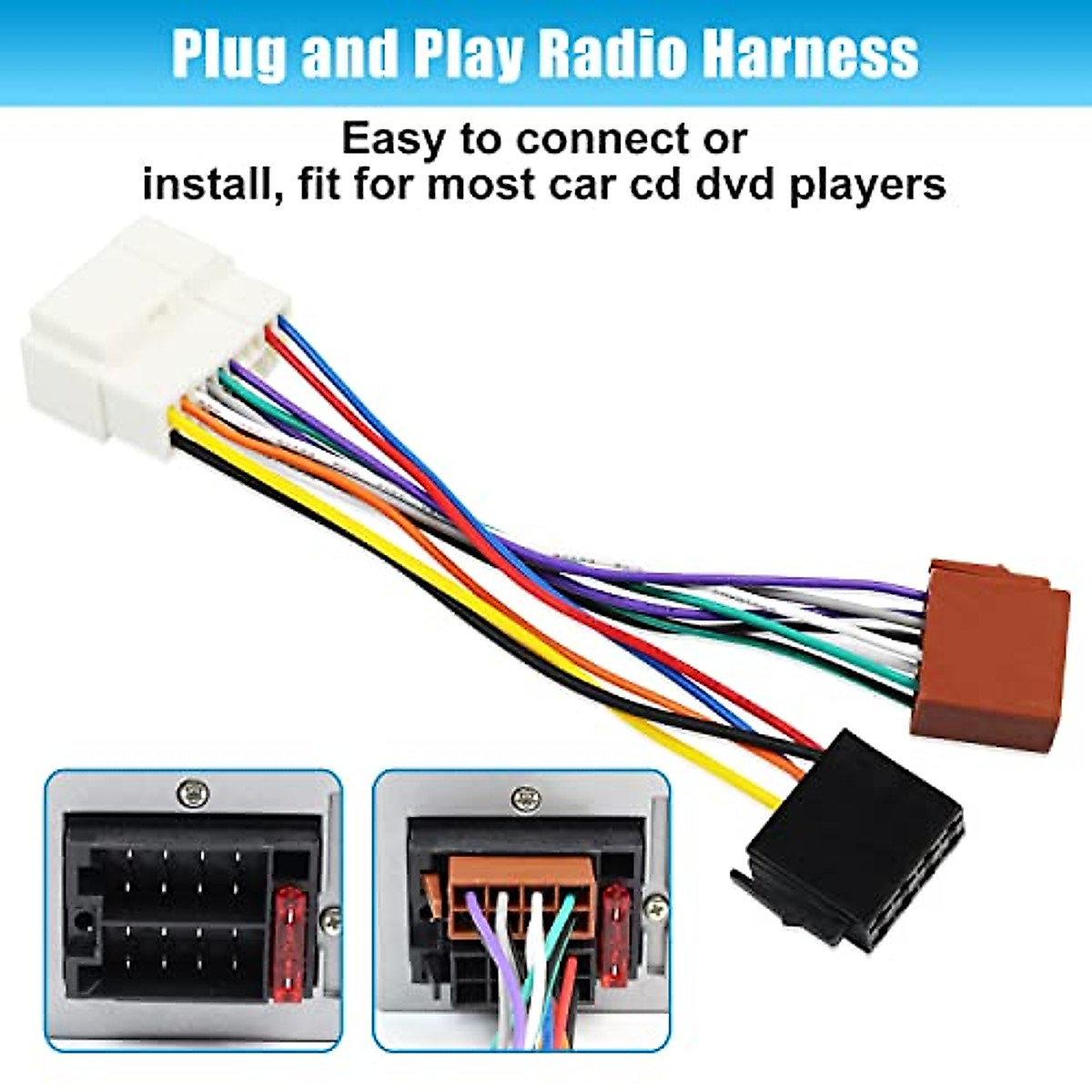 for Honda ISO Radio Stereo Harness Adapter, Aftermarket Radio Wiring Harness Compatible with Honda Accord Civic CRV Insight Suzuki