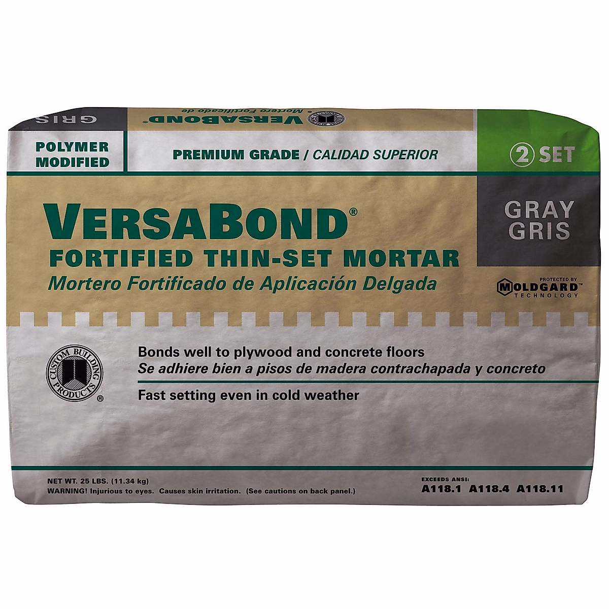 Custom Building Products CUSTOM BLDG PRODUCTS MTSG25 25Lb AP Thin Set Mortar, No Size