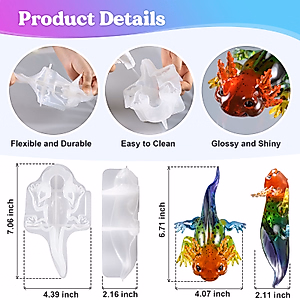 Let's Resin Large Axolotl Resin Molds Silicone, 3D Detailed Animal Silicone Molds, Flexible Effortless Demoldable Epoxy Resin Molds, Thickened Deep Epoxy Molds for Art Crafts, Gift, and Home Decor