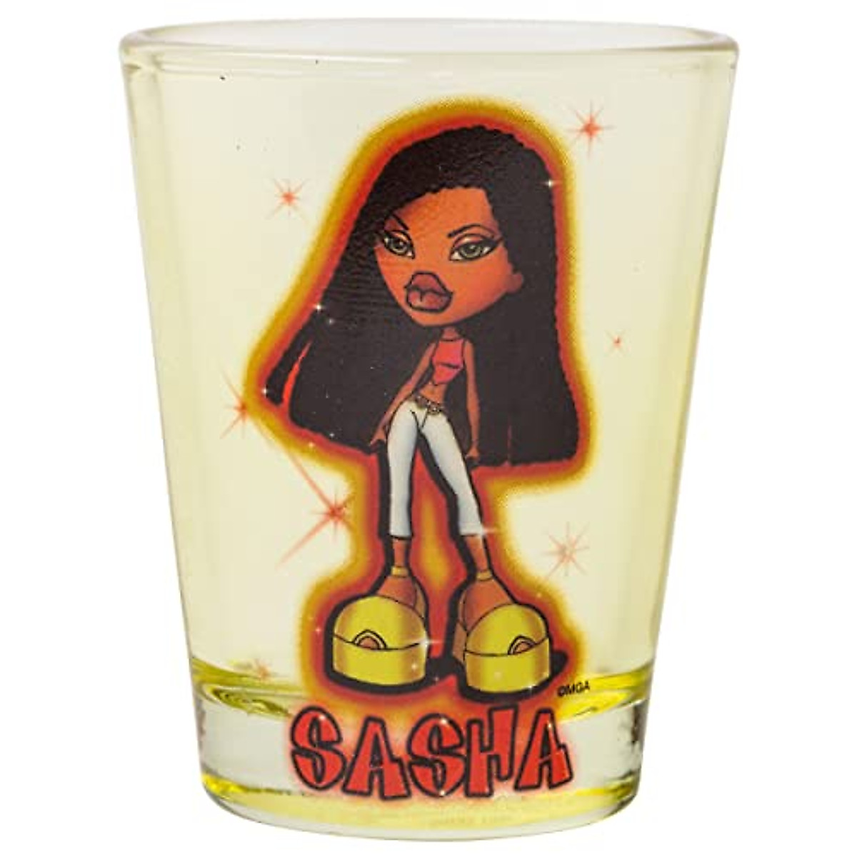 Silver Buffalo Bratz Airbrush Sparkle 4-Pack Mini Glass Set, 1.5 Ounces