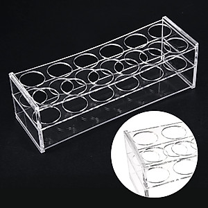 MECCANIXITY 12-Well Acrylic Test Tube Rack Holder Lab Stand 30mm Hole Diameter Clear for Lab Tube 50ml