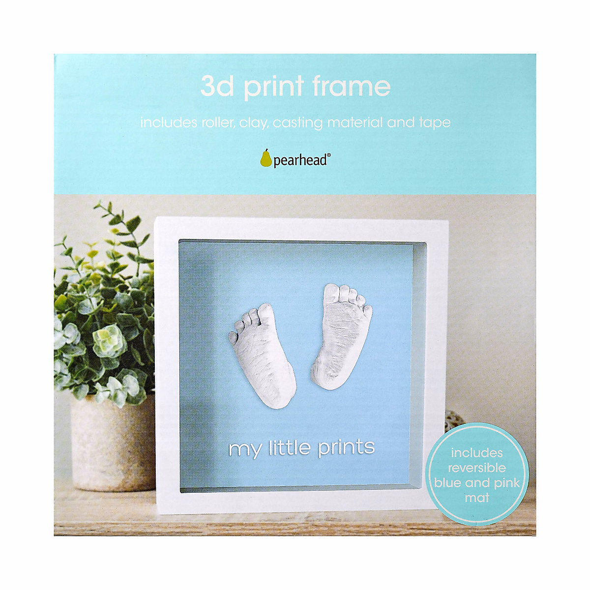 Pearhead Baby Hand and Foot Casting Kit, Newborn Keepsake Frame for Baby Girl or Boy