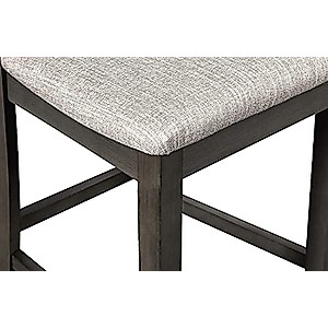 New Classic Furniture Gia 5-Piece Counter Dining Table Set, 42.25-Inch, Gray