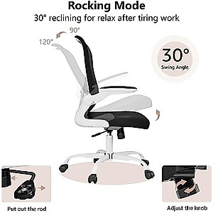 Ergonomic Office Chair, Comfort Swivel Home Office Task Chair, Breathable Mesh Desk Chair, Lumbar Support Computer Chair with Flip-up Arms and Adjustable Height