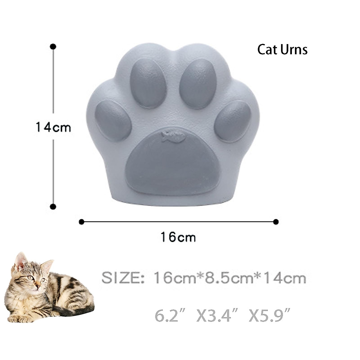 Personalized Pet Urns for Dog or Cat Ashes, Pet Cremation Urns Pet Urns, Pet Ashes Cat and Dog Claw Creative Urn Customizable Text Content (16cm * 8.5cm * 14cm/6.2" x3.4 x5.9)
