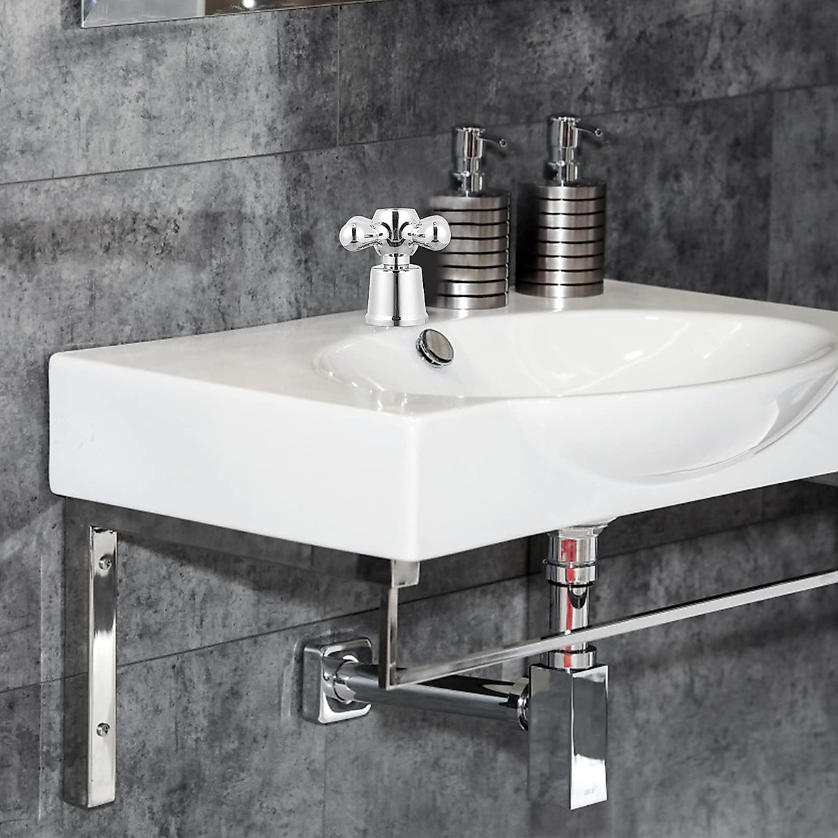 DOITOOL Single Handle Kitchen Faucet 5pcs Faucet Handle Plastic Cold and Hot Water Tape Lever Replacement Handle for Shower Bathtub Sink Basin Faucet Fittings Kitchen Faucet Handles