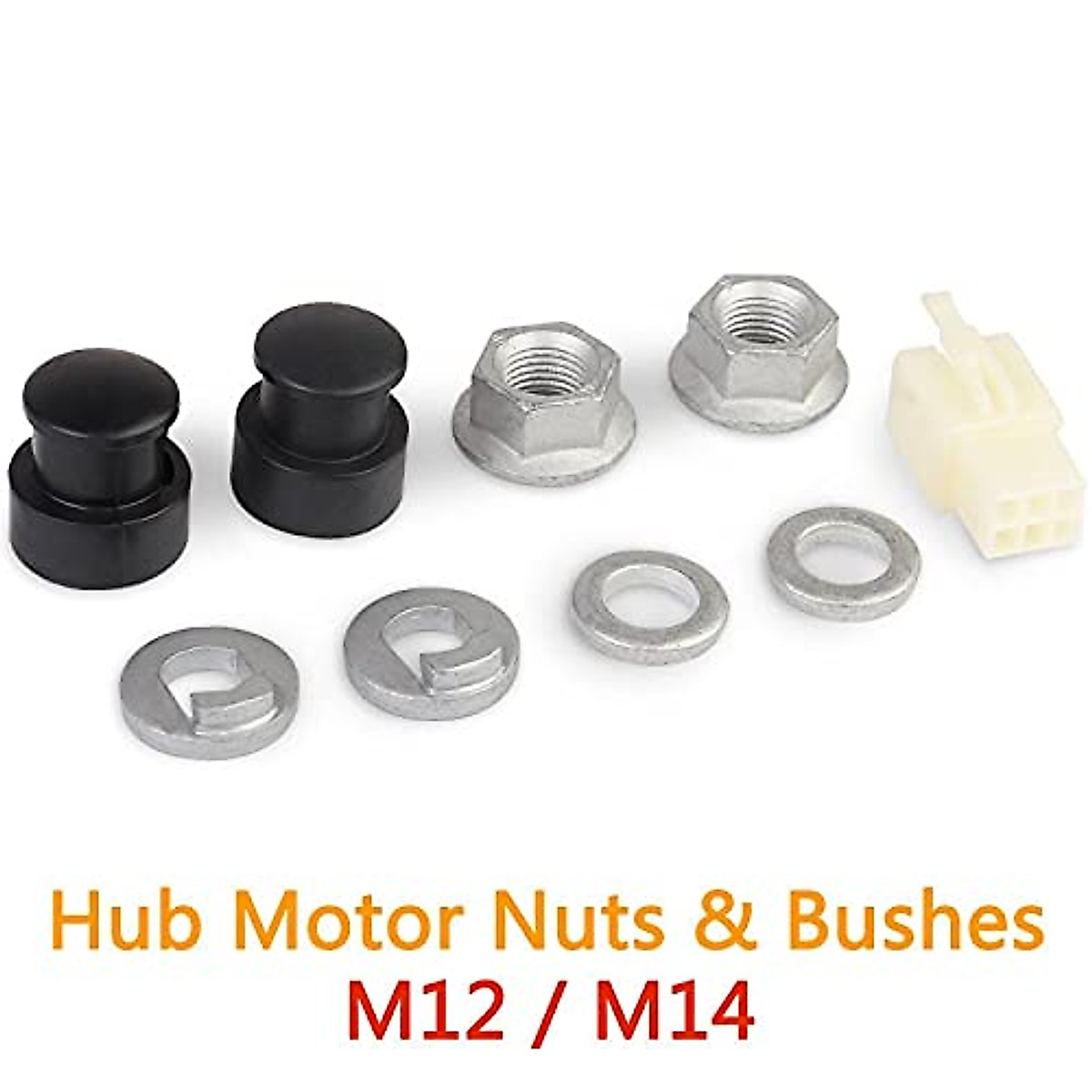 ATOZS E-Bike Electric Bicycle Hub Motor Axle M12 Front Lock Nut/Lock Washer / /Nut Cover with 12mm Shaft