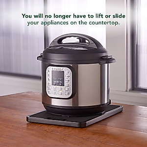 Nifty Medium Appliance Rolling Tray – Black, Home Kitchen Counter Organizer, Integrated Rolling System, Non-Slip Pad Top for Coffee Maker, Stand Mixer, Blender, Toaster