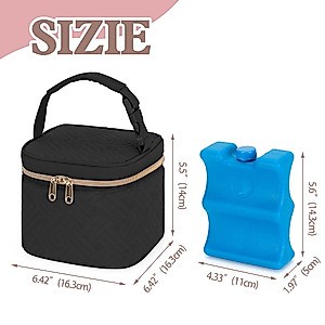 Fasrom Breastmilk Cooler Bag with Ice Pack Fits 4 Baby Bottles up to 5 Ounce, Insulated Baby Bottle Bag for Nursing Moms Daycare or Travel, Easily Attaches to Stroller, Black (Patent Design)