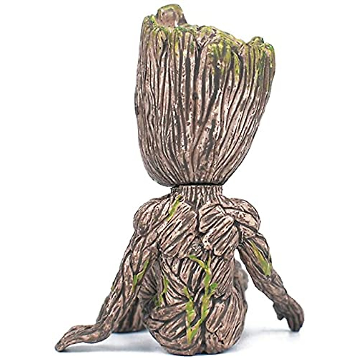 PVC Statue Groot in for Kids Home Decor Miniature Fairy Garden Sitting Groot Figurine, Brown