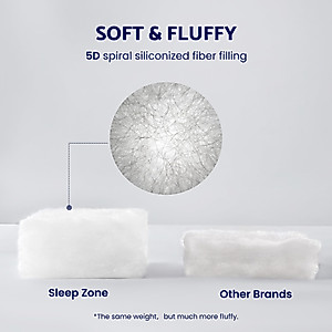 SLEEP ZONE Cooling Mattress Topper Twin Size Quilted Fitted Mattress Pad Cover, Soft Fluffy Down Alternative Pillow Top Bed Topper Deep Pocket 8-21 Inch (Grey, Twin)