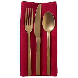 DII 100% Spun Polyester Table Top Collection, Napkins, 18x18, Red, 6 Piece