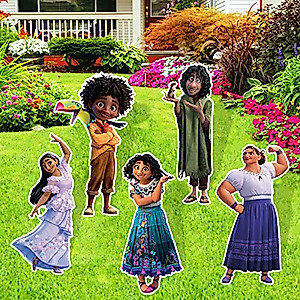 Encanto Birthday Party Supplies, 5PCS Yard Signs with Stakes, Outdoor Lawn Party Decor, Encanto Party Decorations for Magical Family Theme