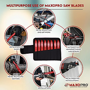 16 Pack 9 Inch 14/18 TPI Metal Reciprocating Saw Blades Set – Bi-Metal (M24-D6A) Auto Dismantling Sawzall Blades Metal for 3/32 to 5/16 Medium Metals