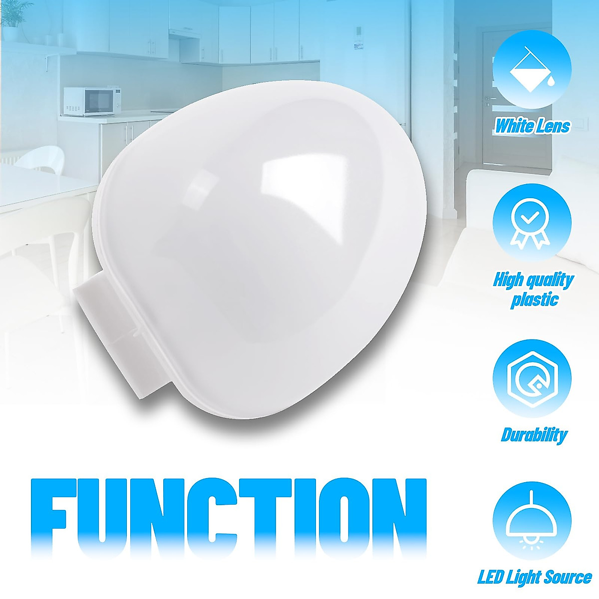 HECASA W11251749 Refrigerator LED Light Lamp Compatible with Whirlpool Refrigerator Replacement for W11549780 W11468934 W11520324 W11449273 - White Lens