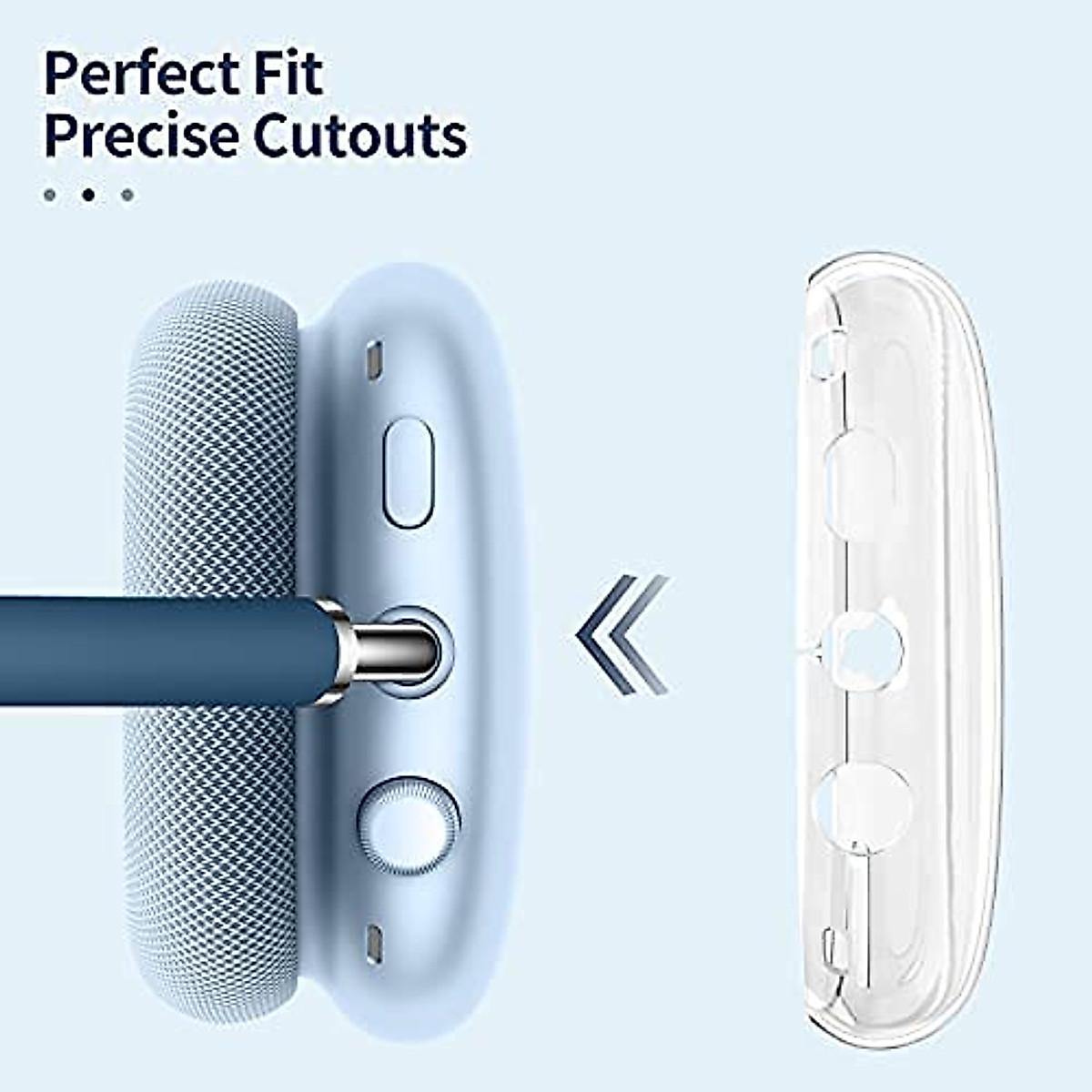 Fintie Case Cover for AirPods Max Headphones, Soft TPU Clear Anti-Scratch Protective Cover for AirPod Max, Transparent Accessories Skin Protector for Airpods Max Headphones (Crystal Clear)