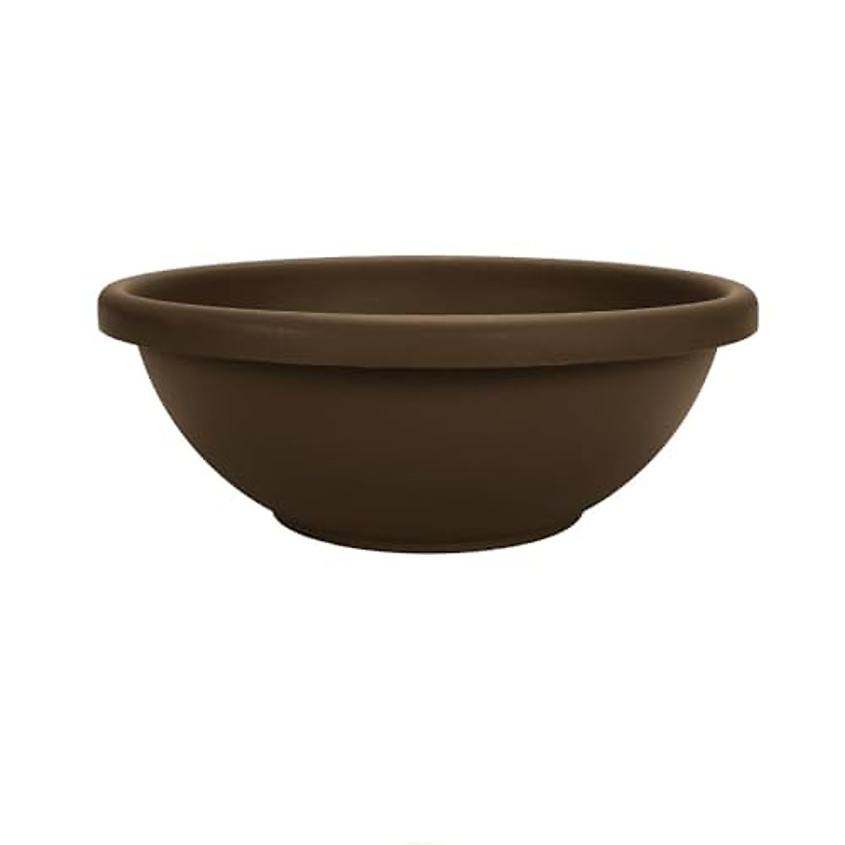 The HC Companies 15.5 Inch Large Garden Bowl Planter - Shallow Plant Pot with Drainage Plug for Indoor Outdoor Flowers, Herbs, Chocolate
