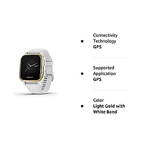 Garmin Venu Sq, GPS Smartwatch with Bright Touchscreen Display, Up to 6 Days of Battery Life, Light Gold and White (Renewed)