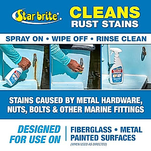STAR BRITE Rust Stain Remover Spray - Instantly Dissolve Corrosion Stains on Fiberglass, Vinyl, Fabric, Metal & Painted Surfaces - Also Removes Sprinkler Stains - 22 Ounces (089222SS)