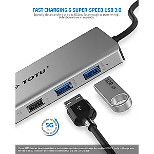 USB C Hub, TOTU 13-in-1 Type C Hub with Ethernet, 4K USB C to 2 HDMI, VGA, 2 USB 3.0, 2 USB 2.0, 100W PD, SD/TF Cards Reader, Mic/Audio Docking Station for MacBook Pro Air XPS and Other USB-C Laptops