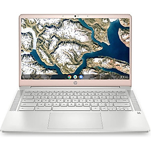 HP Chromebook 14A-NA0019DS 14" HD Touchscreen Intel Celeron N4020, Intel UHD Graphics 600, 4GB LPDDR4 RAM, 32GB eMMC Storage, Chrome OS, Pale Rose (Renewed)