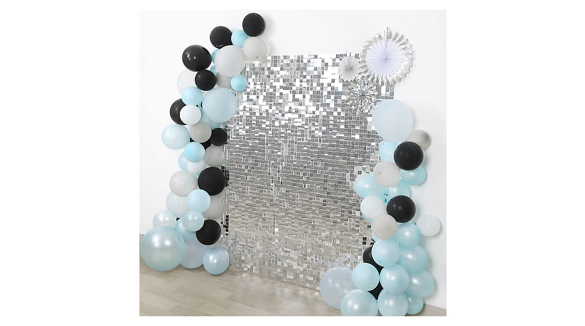 Silver Shimmer Backdrop Panels for Wedding & Events - 24 Pack