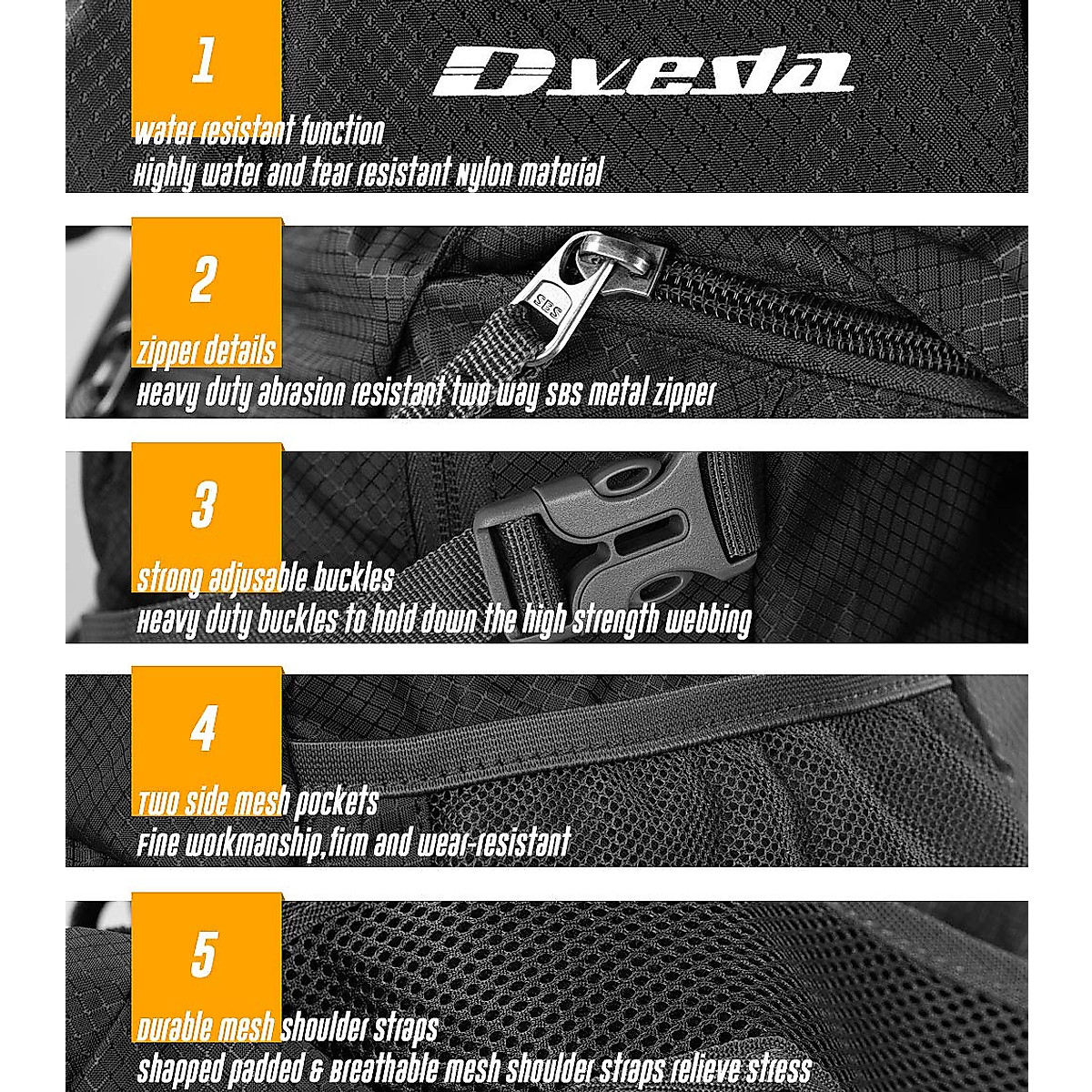 Dveda 35L Lightweight Packable Backpack Waterproof Durable Hiking Travel Backpack Daypack