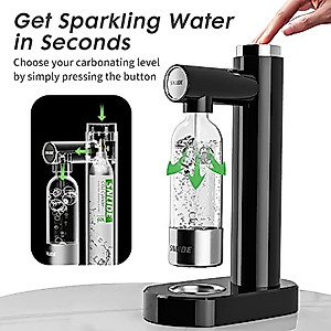 SNLIDE Soda Maker, Soda Water Machine with 1L BPA Free Pet Bottle & DIY Stickers, Easy to Operate, Sparkling Water Maker for Home, Compatible with Screw-in 60L CO2 Exchange Carbonator (NOT Included)