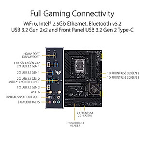 ASUS TUF Gaming Z790-Plus WiFi D4 LGA 1700(Intel 14th,12th&13th Gen) ATX Gaming Motherboard(PCIe 5.0, DDR4,4xM.2 Slots,16+1 DrMOS, WiFi 6,2.5Gb LAN, Front USB 3.2 Gen 2 Type-C, Thunderbolt 4/USB4)