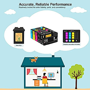 Cartlee Set of 5 Compatible 711XL 711 High Yield Ink Cartridges for HP Designjet T120 T520 Printers (2 Black, 1 Cyan, 1 Magenta, 1 Yellow)