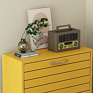 Homsee 3-Drawer Shoe Storage Cabinet with Louver Doors, 3-Tier Wood Shoe Rack Storage Organizer for Entryway, Yellow (22.4”L x 9.4”W x 42.3”H)