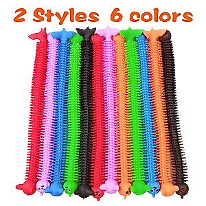 Jofan 24 Pack Halloween Stretchy String Fidget Sensory Toys for Kids Boys Girls Halloween Party Favors Halloween Treat Bags Gifts