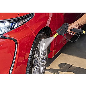 Dearworth High Pressure Washer Gun – Power Washer Gun with 360° Swivel – 5000PSI Pressure Washer Handle – Power Washer Accessories with 5 Nozzle Tips, 3/8 Quick Connect Outlet and Cleaning Mitt