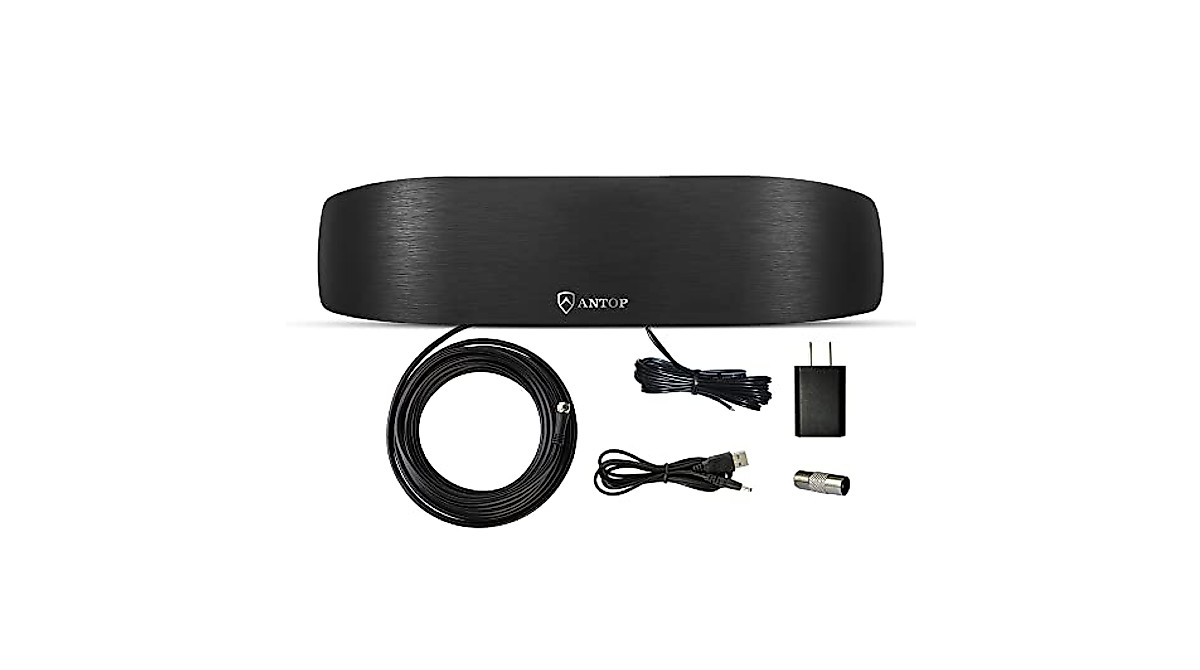 ANTOP Amplified Indoor AM/FM Antenna - High-Gain Radio Reception