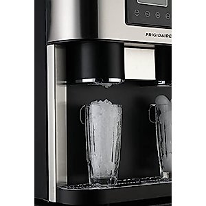 Frigidaire EFIC245-SS EFIC245 3-in-1 Countertop Crunchy Chewable Nugget Style Dual Ice Crusher and Cube Maker, Makes 33 Pounds in 24 Hours, 2 Sizes, with Water Dispenser and Line-in, Stainless Steel