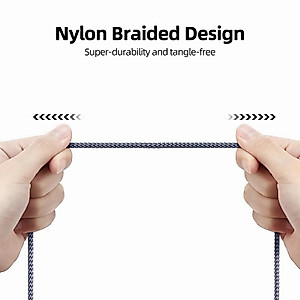 Henrety 3.5mm Nylon Braided Aux Cable (6.5ft/2m) - Male to Male Audio Auxiliary Cord for Headphones, Car, Home Stereos, Speaker, iPhone, iPad, iPod, Echo - Gray