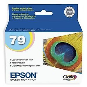 Epson 79 T079921 Claria High-Capacity Color Ink Cartridges (Light Cyan, Yellow and Light Magenta)- 3 Count