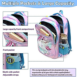 BLUEFAIRY Unicorn Backpack for Girls Elementary School Bags for Kindergarten Primary Book Bag Lightweight Bookbags for Kids Back to School Travel Gifts 17 Inch
