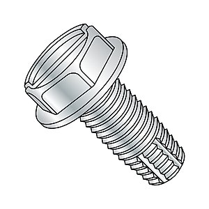 Small Parts 3124FSW Steel Thread Cutting Screw, Zinc Plated Finish, Hex Washer Head, Slotted Drive, Type F, 5/16"-18 Thread Size, 1-1/2" Length (Pack of 10)