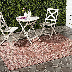 SAFAVIEH Courtyard Collection 8' x 11' Terracotta/Beige CY8481 Indoor/ Outdoor Waterproof Easy-Cleaning Patio Backyard Mudroom Area-Rug