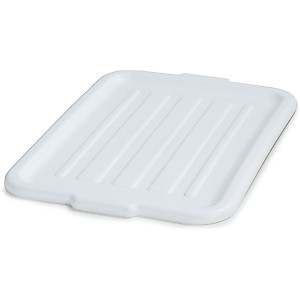 Carlisle FoodService Products N4401202 Comfort Ergonomic Wash Basin Tote Box Lid, Universal, White (Pack of 12)