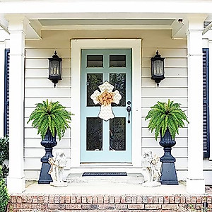Galebeiren Artificial Ferns for Outdoors & Indoors, 40in Large Faux Ferns 39 Fronds Fake Boston Fern Plant for Planter Garden Porch Entrance Home Windowsill Yards Farmhouse Decoraction (1 Stem)