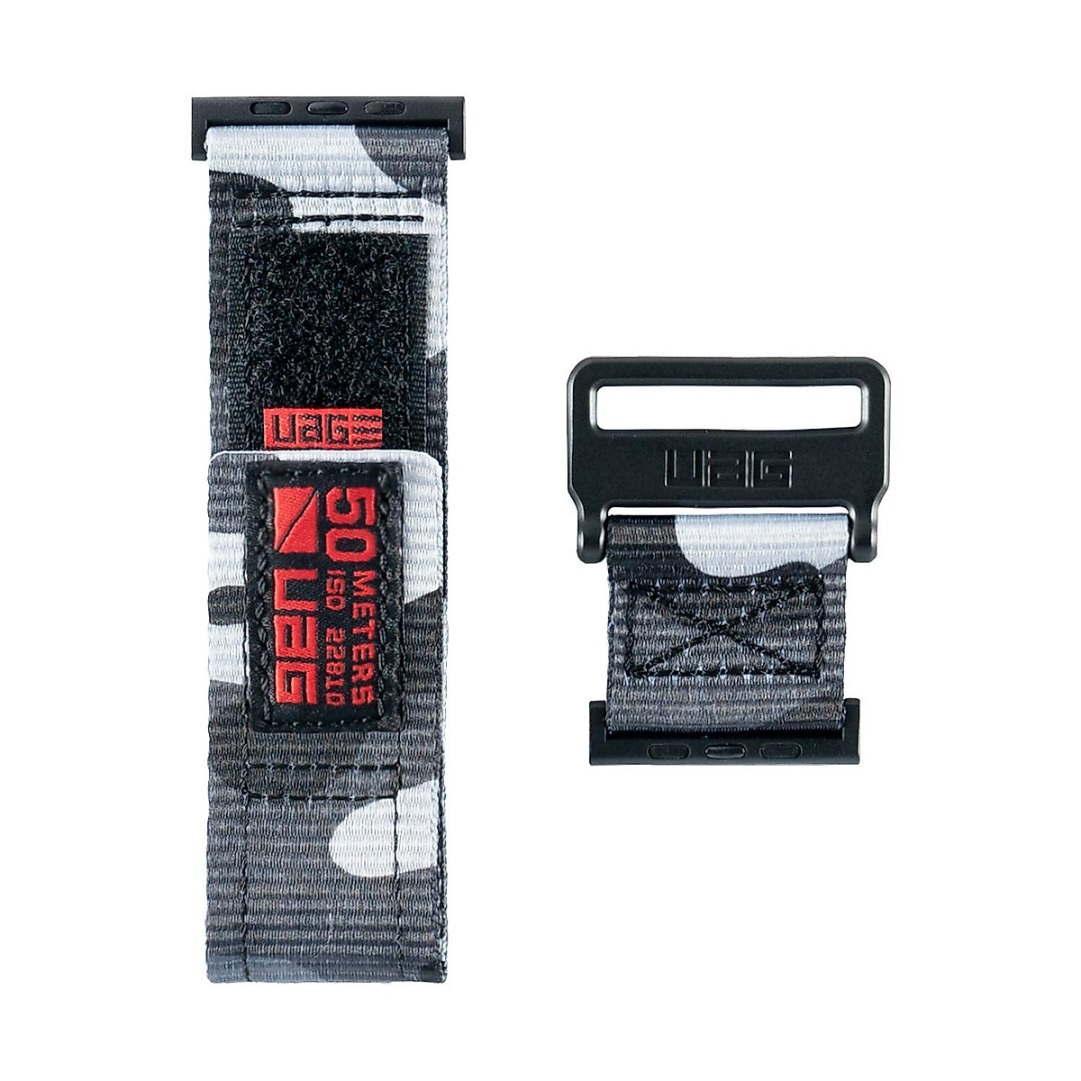 URBAN ARMOR GEAR UAG Compatible with Apple Watch Band 45mm/44mm/42mm, ﻿Series ﻿7/6/5/4/3/2/1 & SE, High Strength Nylon Weave Replacement Strap, Active Midnight Camo