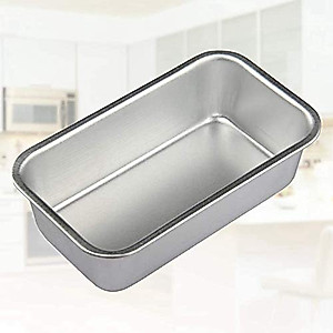 PRIZOM 4Pcs Aluminum Loaf Tin Rectangular Non-Stick Bread Mould Bread Loaf Pans Kitchen Dining Bar Supplies