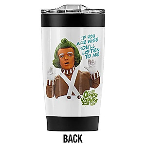 Willy Wonka Oompa Loompa Listen Stainless Steel Tumbler 20 oz Coffee Travel Mug/Cup, Vacuum Insulated & Double Wall with Leakproof Sliding Lid | Great for Hot Drinks and Cold Beverages