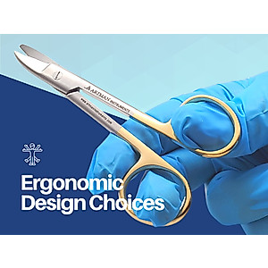 Dental Crown Collar cutting scissors 4.25" curved for thin metal plastic rubber sheet cutting scissors art n craft