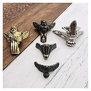 Household Furniture Hardware Hinges 1 Piece Of Vintage 3-color Jewelry Box Gift Box Wooden Box Corner Protector Foot Leg Spiritual Support Bracket DIY Craft Wooden Box (Color : 22)