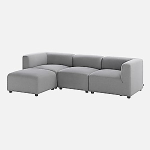 Zinus Luca Reversible Chaise Sectional Sofa, Modern Style, Flexible Modular Design, Easy Tool-Free Assembly, Grey